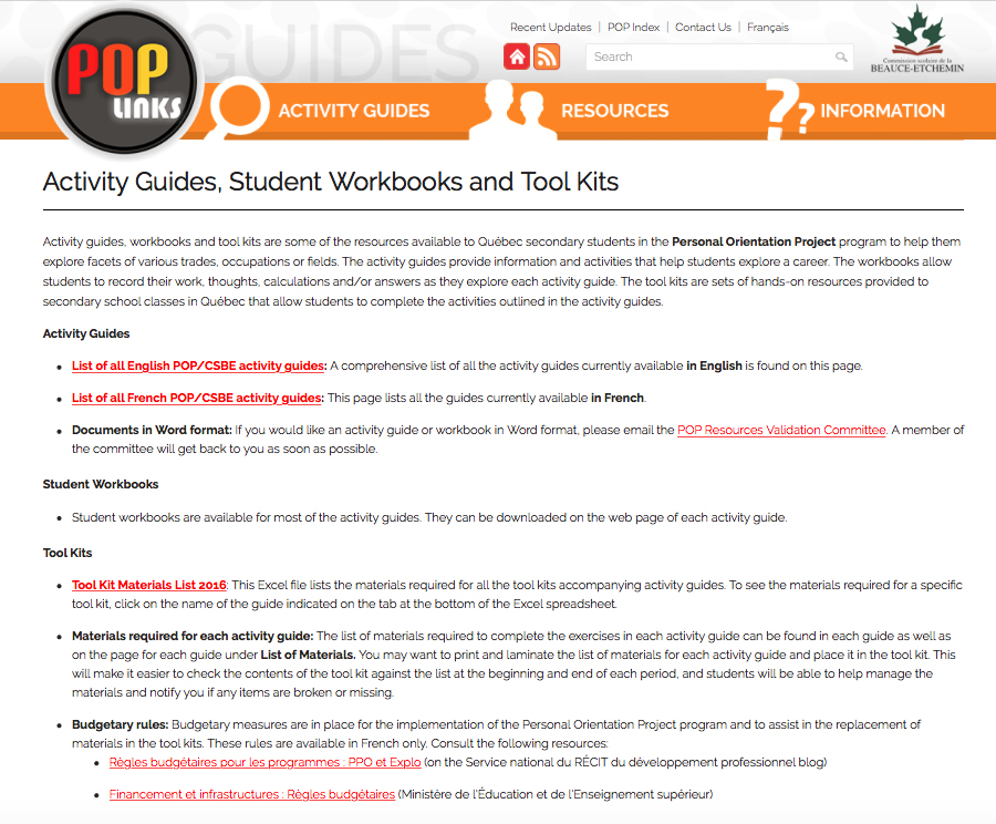 What’s New in POP (Part 2): Activity Guides on the POP Links Website ...